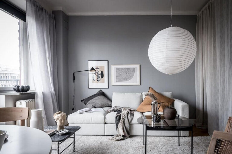 A Small Studio Apartment Decorated in Calm Color Tones - The Nordroom