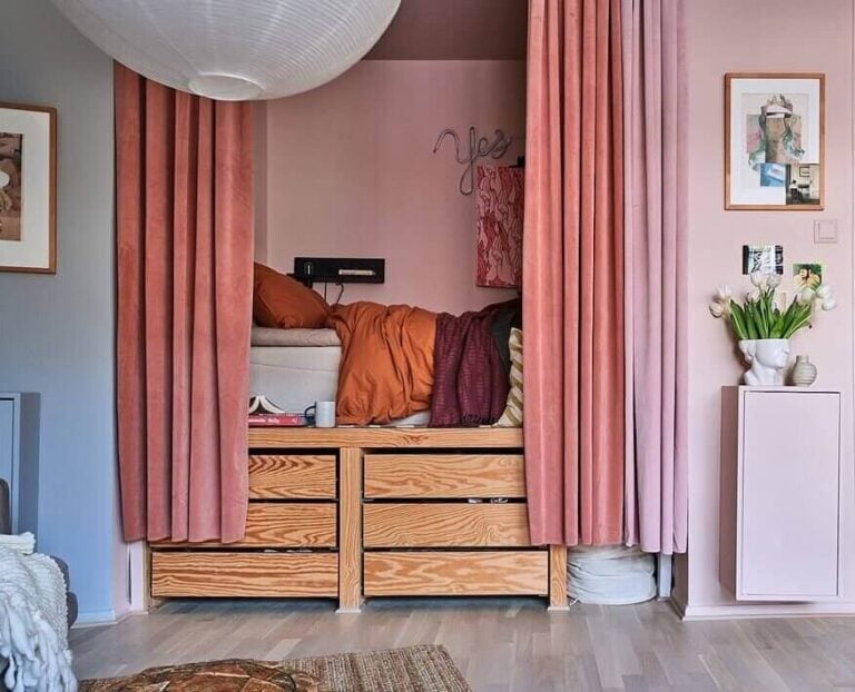53 Studio Apartments with a Curtain Room Divider - The Nordroom