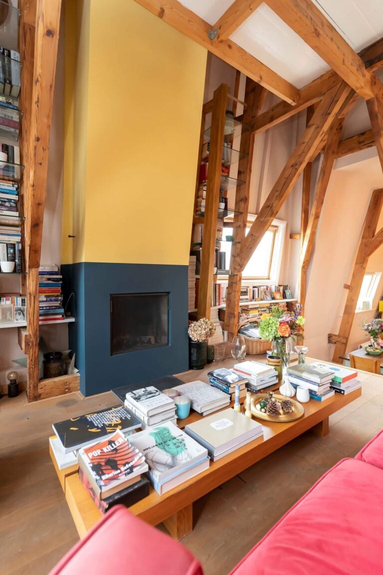 A Colorful Loft in Amsterdam with Exposed Wooden Beams - The Nordroom