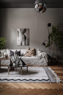 A Dark Gray Painted Ceiling in a Scandi Apartment - The Nordroom