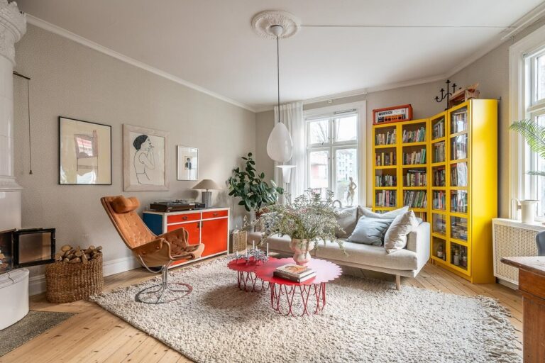Primary Color Accents in a Light Swedish Apartment - The Nordroom