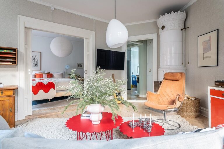 Primary Color Accents in a Light Swedish Apartment - The Nordroom