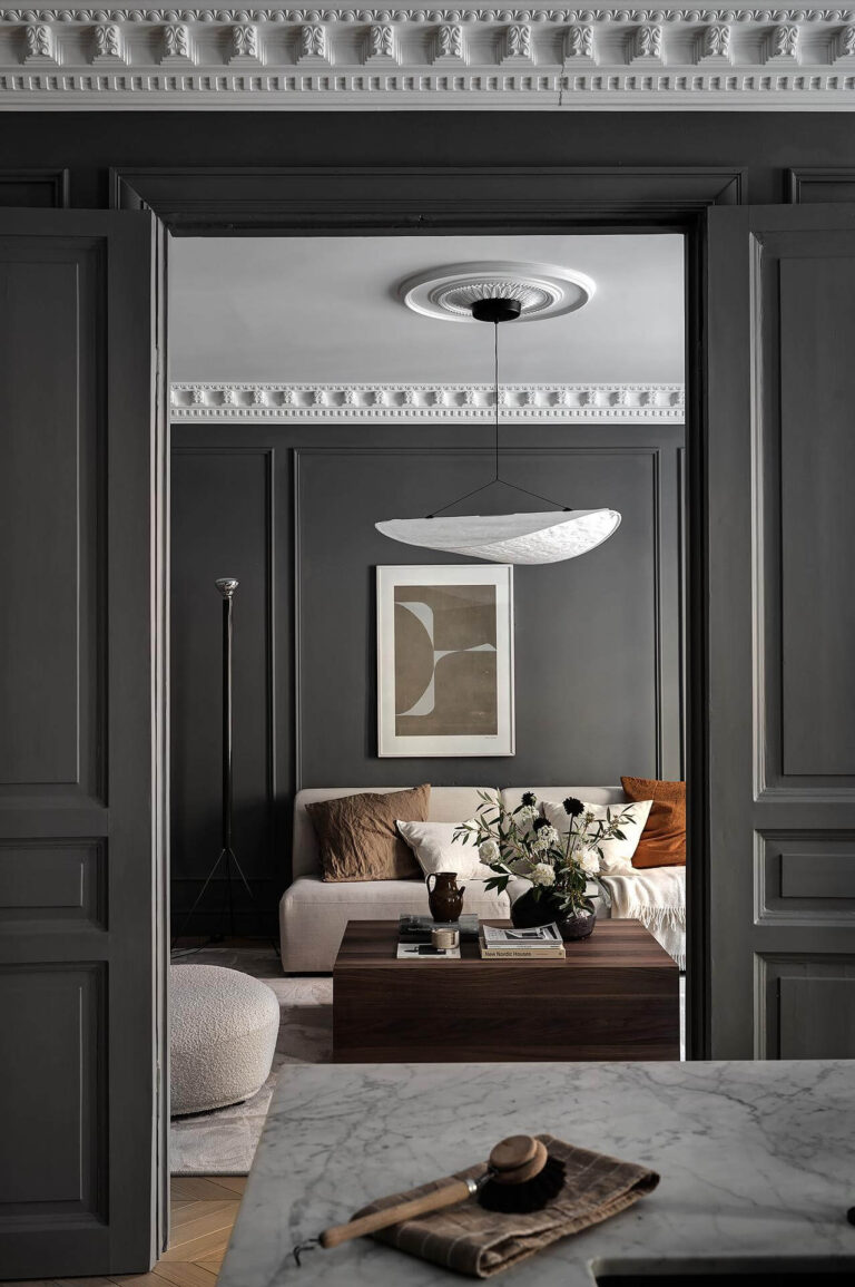 A Luxurious Renovated Apartment with Dark Gray Walls - The Nordroom