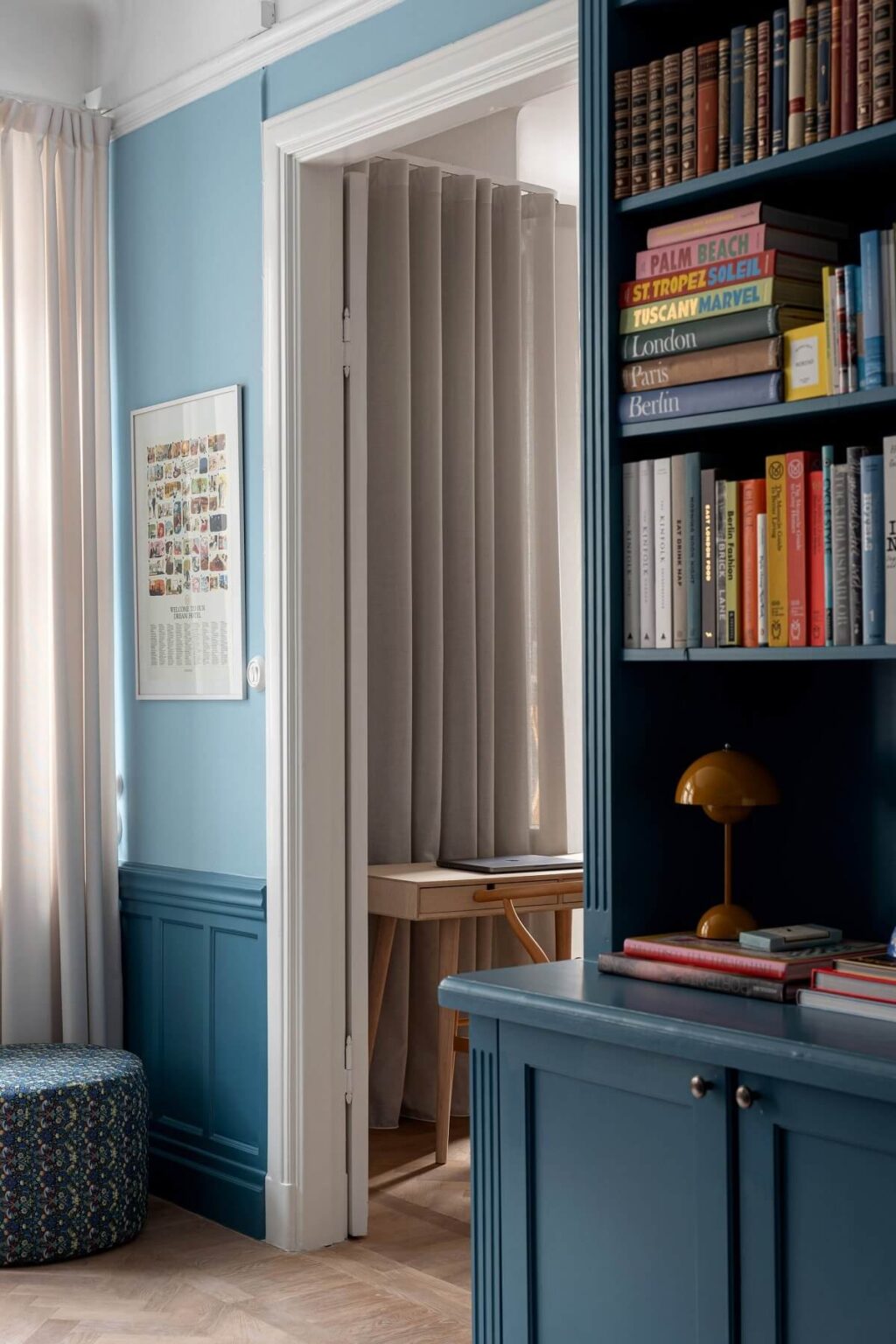A Classic Apartment with a Blue Living Room - The Nordroom