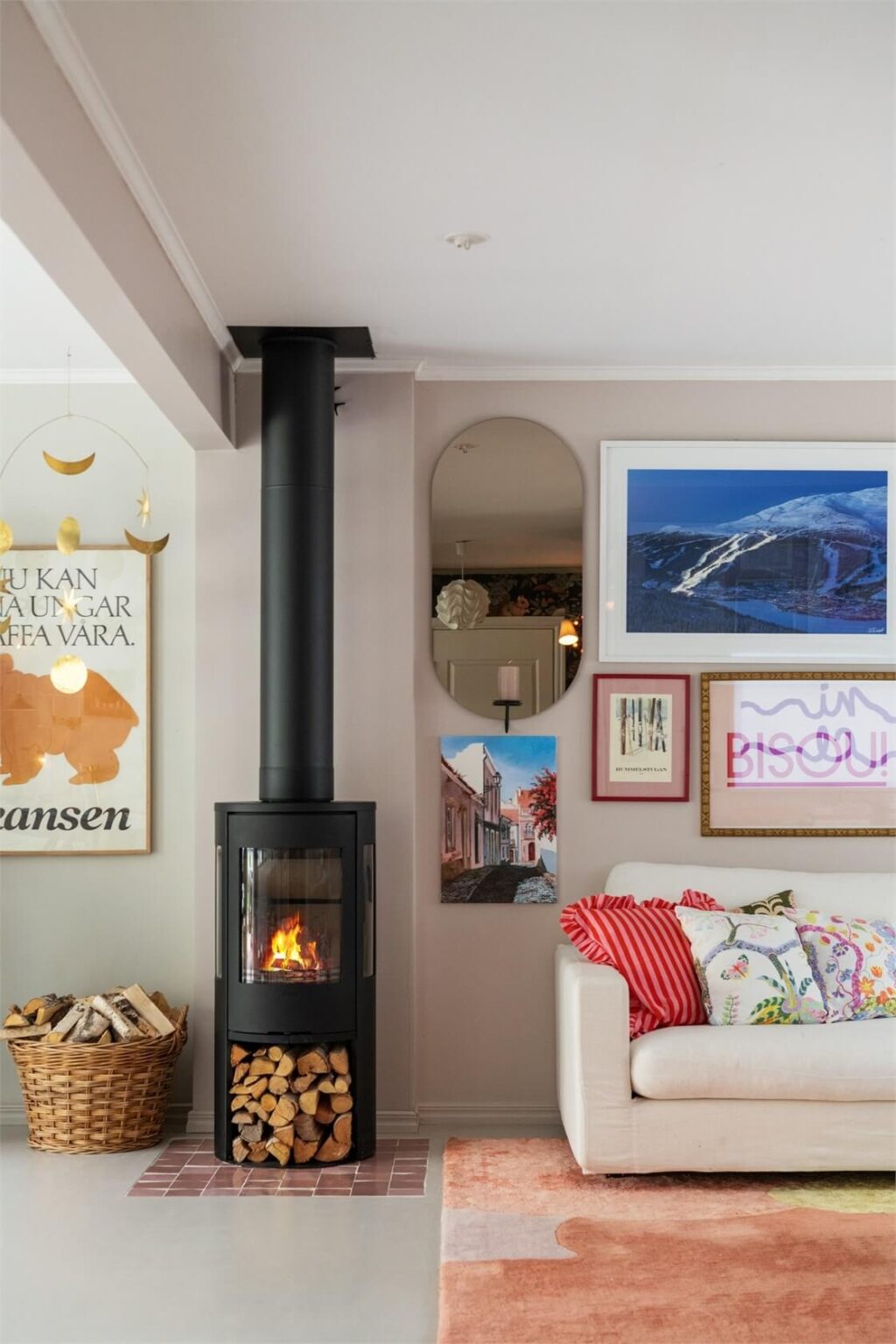 A Bright Open-Plan Swedish Home with a Pink Kitchen - The Nordroom
