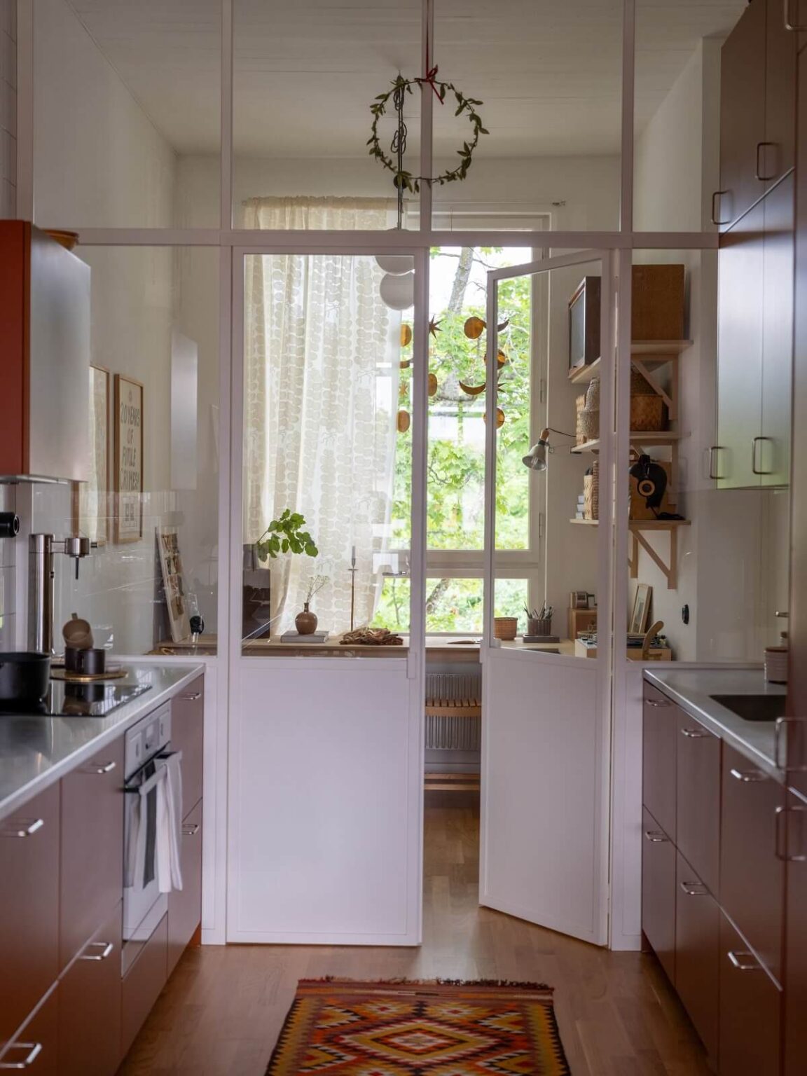 A Scandinavian Family Apartment with a Rusty Red Kitchen - The Nordroom