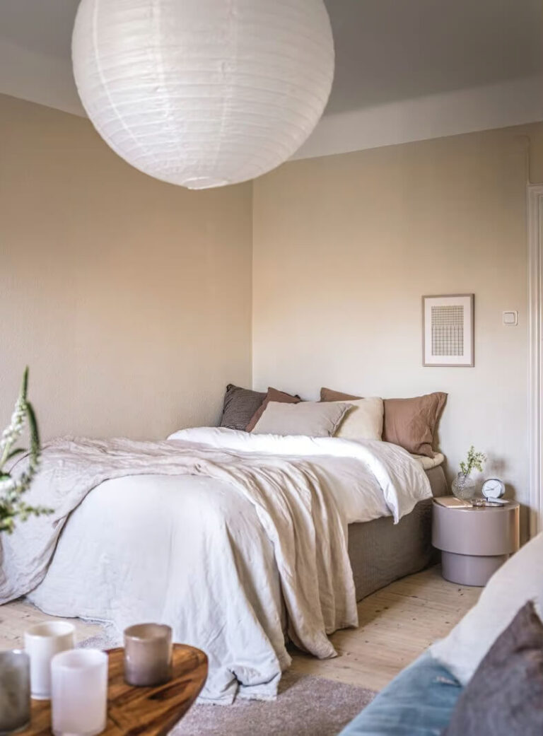 A Beige Studio Apartment with a Bright Kitchen - The Nordroom