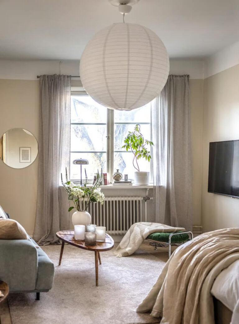 A Beige Studio Apartment with a Bright Kitchen - The Nordroom