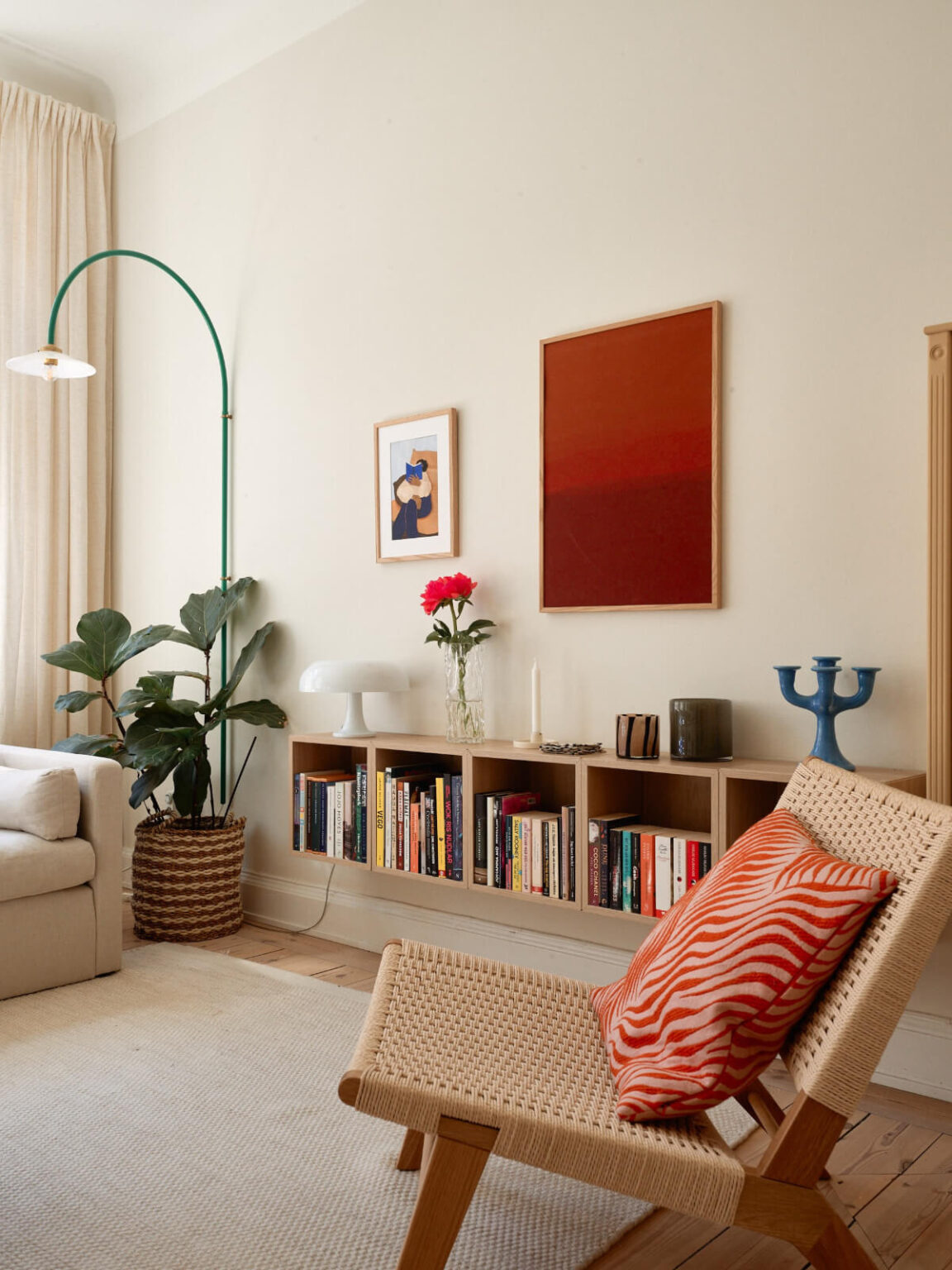 A Light-Filled Stockholm Apartment with Bright Color Pops - The Nordroom
