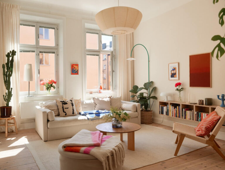 A Light-Filled Stockholm Apartment with Bright Color Pops - The Nordroom