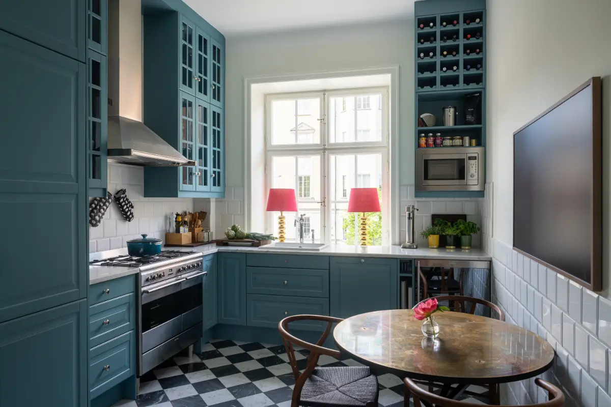 A Classic Stockholm Apartment with a Sky-Blue Kitchen - The Nordroom