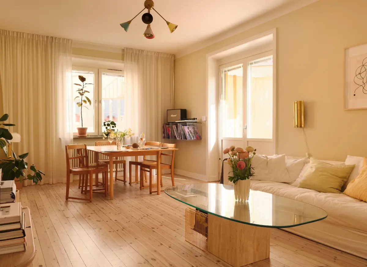 Soft Beige Interiors with the Occasional Bright Color Pop in Stockholm ...